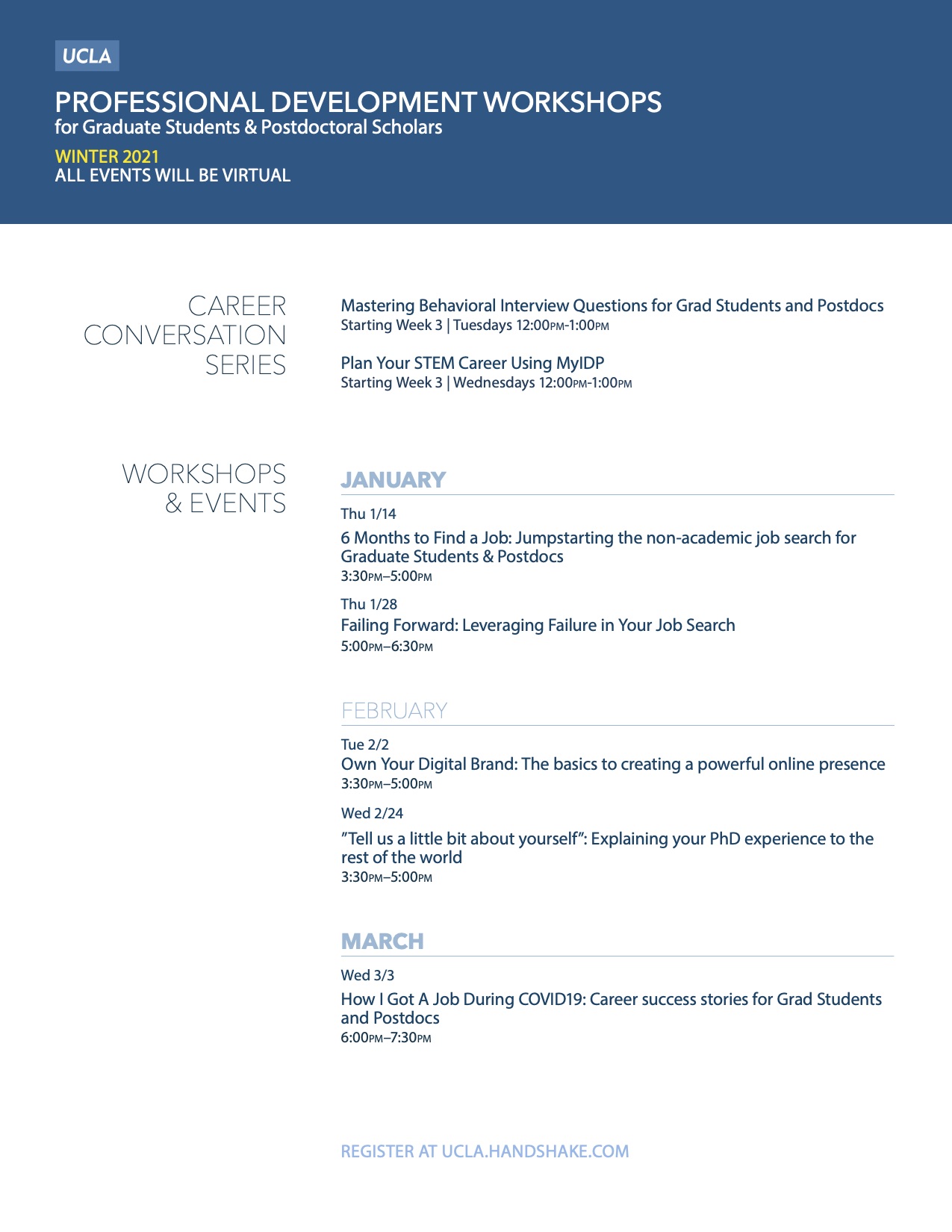 Professional Development Workshops for Graduate Students & Postdoctoral ...